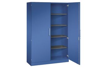 4050646008683 - Flügeltürenschrank ASISTO Höhe 1980 mm Breite 1200 mm 4 Fachböden enzianblau enzianblau C+P