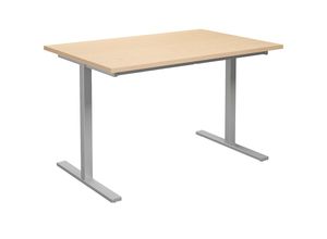 4061753263278 - Mehrzwecktisch DUO-T gerade Platte HxT 740 x 800 mm Breite 1200 mm Birke silber kaiserkraft
