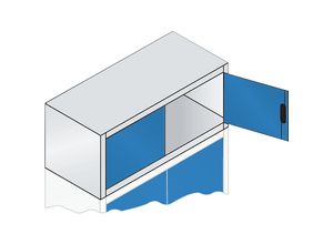4062084807155 - ACURADO Aufsatzschrank mit Flügeltüren HxBxT 500 x 1200 x 500 mm lichtgrau   lichtblau C+P