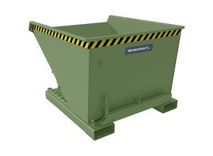 4052462064089 - eurokraft pro Kippbehälter inkl Abrollmechanismus Volumen 06 m³ LxBxH 1260 x 1070 x 835 mm grün