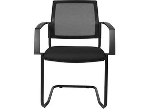 4014296957319 - Netz-Stapelstuhl Freischwinger VE 2 Stk Sitz schwarz Gestell schwarz Topstar