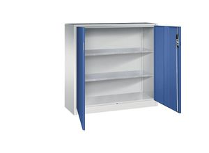 4064615131524 - Werkstatt-Beistellschrank mit Flügeltüren HxBxT 1200 x 1200 x 400 mm lichtgrau   enzianblau C+P