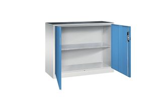4062084810551 - Werkstatt-Beistellschrank mit Flügeltüren Breite x Tiefe 1200 x 500 mm lichtgrau   lichtblau C+P