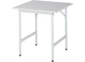 4040376887825 - Arbeitstisch höhenverstellbar Gestell 30 x 30 mm melaminharzbeschichtete Platte BxT 750 x 800 mm lichtgrau RAU