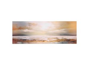 4260770615255 - Aluminiumbild Golden Beach I  Mehrfarbig  Metall  Strand & Meer  rechteckig  140x50x2 cm  einfache und schnelle Anbringung  Bilder und