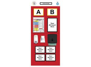 5025480059220 - Regal-Infoboard Doppelmarkierung Desinfektion HxB 2000 x 900 mm rot kaiserkraft