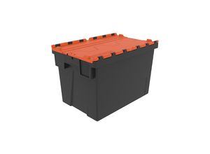 4260670626696 - Mehrweg-Stapelbehälter LxBxH 600 x 400 x 400 mm schwarz orange kaiserkraft