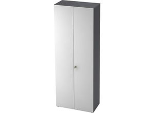 4032062158159 - Garderobenschrank Topas Line 6 Ordnerhöhen abschließbar B 800 x T 420 x H 2156 mm graphit weiß