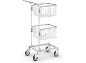 4061753049438 - eurokraft pro Bürowagen KOMPAKT Gestellfarbe Silbergrau 4 Lenkrollen Rad-Ø 100 mm