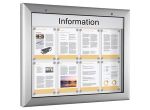 4260256790070 - Schaar - Softline-Schaukasten BxTxH 1025x80x800 mm din A1 quer Aluprofile ESG-Glas Rückwand weiß inkl 10 Magnete + 1 Einstecktasche