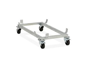 4052886102220 - Cemo - Lenkrollengestell verzinkt für GFK-Rechteckbehälter Volumen 300 l Rollendurchm 100 mm Gewicht ca 14 kg