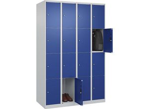 4067521353110 - Schließfachschrank Classic Plus enzianblau lichtgrau 080000-404 S10003 16 Schließfächer 1200 x 500 x 1850 cm 4067521353110 