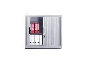 4050646447239 - Rollladenschrank mit Horizontal-Jalousie HxBxT 1030 x 1200 x 420 mm 2 Fachböden 25 Ordnerhöhen weißaluminium C+P
