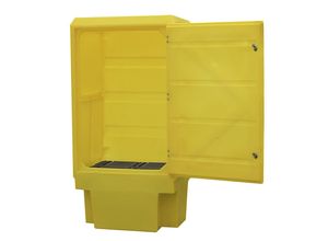 5060399593243 - Umweltschrank aus PE Auffangvolumen 225 l für 1 x 200-l-Fass 1 PE-Wannenrost HxBxT 1835 x 920 x 740 mm kaiserkraft