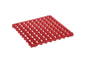 0609613619717 - Kunststoff-Bodenrost Polyethylen 500 x 500 mm Standard VE 20 Stk rot kaiserkraft