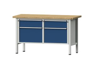 4014641007966 - Werkbank Gestellbauweise Serie V 2 Schubladen 180 mm 2 Schubladen 360 mm Höhe 890 mm Buche massiv ANKE