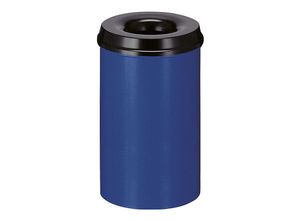 8713631035649 - Sicherheits-Papierkorb Stahl selbstlöschend Volumen 20 l HxØ 426 x 260 mm Korpus blau   Löschkopf schwarz kaiserkraft