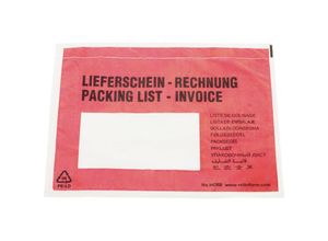 4251924709173 - Recycling-Dokumententaschen Aufdruck Lieferschein - Rechnung VE 1000 Stk LxB 175 x 140 mm ratioform