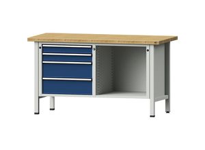4014641093655 - Werkbank Gestellbauweise Serie V 4 Schubladen 1 Ablageboden Buche massiv Höhe 840 mm ANKE
