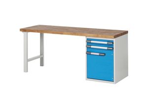 4040376218001 - eurokraft pro Werkbank Baukastensystem Serie 7000 2 Schubladen 1 Schrank Tiefe 700 mm BxT 2000 x 700 mm