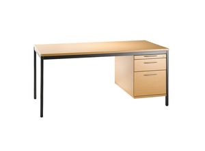 4260429761340 - LENA - Unterschrank HxBxT 540 x 434 x 800 mm 1 Utensilienschub 1 Materialschub 1 Hängeregistratur Buche-Dekor kaiserkraft