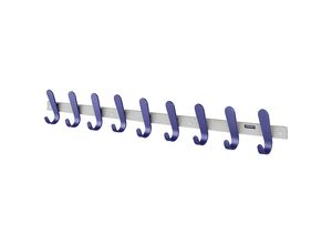 4061753106476 - eurokraft pro Garderobenleiste 9 Mantelhaken HxBxT 130 x 1080 x 60 mm VE 1 Stück Hakenfarbe Blau