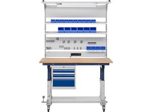 4061753295545 - Hub-Arbeitstisch Supporter mit Multiwandaufbau Buche-Multiplexplatte BxT 1600 x 790 mm kaiserkraft