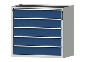 4014641800048 - Schubladenschrank elektronisches PIN-Schloss 5 x 180 mm Schubladen HxBxT 980 x 1060 x 675 mm blau
