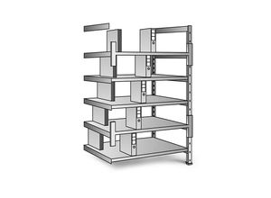 4260035210683 - Ordner- und Archiv-Steckregal verzinkt Höhe 1920 mm doppelseitig Boden-BxT 800 x 600 mm Anbaufeld kaiserkraft