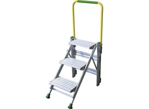 8028406106968 - Klapptreppe aus Leichtmetall mit Sicherheitsbügel 3 Stufen kaiserkraft