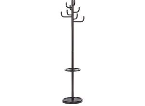 4260285072062 - Garderobenständer Höhe 1700 mm Ø 450 mm 8 Mantelhaken schwarz kaiserkraft