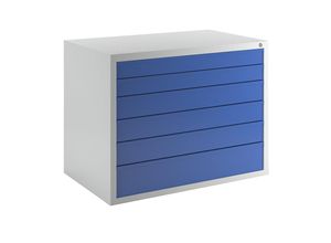 4061753283887 - Schubladenschrank 6 Schubladen Breite 1050 mm Front blau kaiserkraft