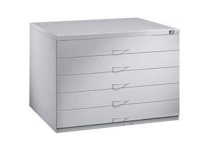 4068192045359 - CP 7100 Planschrank lichtgrau schwefelgelb 5 Schubladen 1100 x 765 x 760 cm