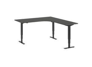 4061753259622 - Schreibtisch Atlanta elektrisch höhenverstellbar L-Form BxT 1800 x 2000 mm dunkelgrau schwarz rechts kaiserkraft