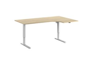 4061753260086 - eurokraft basic Schreibtisch Venla elektrisch höhenverstellbar Ecke BxT 1800 x 1200 mm Eiche weiß rechts