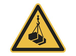 4061466040319 - Warnkennzeichen Warnung vor schwebender Last VE 10 Stk Folie Schenkellänge 100 mm kaiserkraft