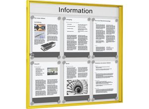 4260256792241 - Schaukasten für innen für Format 3 x 2 DIN A4 Rahmen gelb kaiserkraft