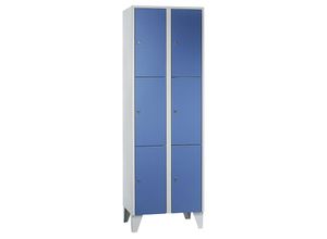 4250618249117 - 3er-Schließfachschrank München 2 Abteile Breite 600 mm taubenblau Wolf