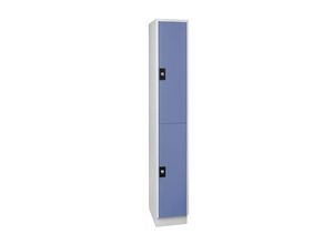 4250618248165 - Garderobenschrank 2 Fächer Breite 300 mm lichtgrau   taubenblau
