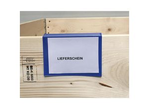 4004165000000 - Beschriftungstaschen VE 100 Stk für Holzaufsatzrahmen Papierformat DIN A6 blau kaiserkraft