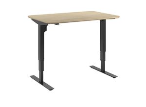 4061753261243 - Schreibtisch Atlanta Trend elektrisch höhenverstellbar gerade abgerundete Ecken BxT 1200 x 800 mm Eiche schwarz kaiserkraft