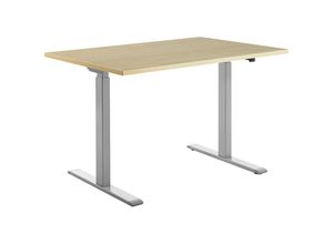 4014296873701 - Sitz-Steh-Schreibtisch E-Table TTS12080GA elektrisch höhenverstellbar 70-120cm (H) 120cmx80cm (BxT) rechteckig ahorn   Licht
