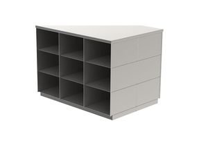 4021177029607 - Sitover-Garderobenbank doppelseitig Edelstahl 2 x 9 Fächer Länge 820 mm kaiserkraft