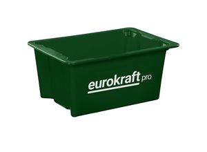 4053133004083 - eurokraft pro Drehstapelbehälter aus lebensmittelechtem Polypropylen Volumen 34 Liter VE 3 Stk Wände und Boden geschlossen grün