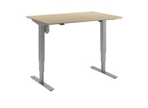 4061753261298 - Schreibtisch Atlanta Trend elektrisch höhenverstellbar gerade BxT 1200 x 800 mm Eiche silber kaiserkraft