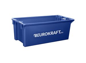4053133004373 - EUROKRAFTpro Drehstapelbehälter aus lebensmittelechtem Polypropylen Inhalt 13 Liter VE 4 Stk Wände und Boden geschlossen blau