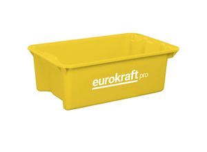 4053133004601 - eurokraft pro Drehstapelbehälter aus lebensmittelechtem Polypropylen Volumen 6 Liter VE 4 Stk Wände und Boden geschlossen gelb