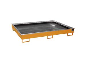 4061753234353 - eurokraft pro Regal-Bodenwanne mit PE-Einsatz 240 l Auffangvolumen LxBxH 1765 x 1315 x 255 mm orange ab 3 Stk