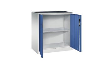 4062084810469 - Werkstatt-Beistellschrank mit Flügeltüren Breite x Tiefe 930 x 500 mm lichtgrau   enzianblau C+P