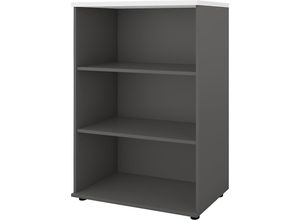 5905745101003 - Büroregal Portland HxBxT 1138 x 800 x 420 mm dunkelgrau   weiß gebürstet kaiserkraft